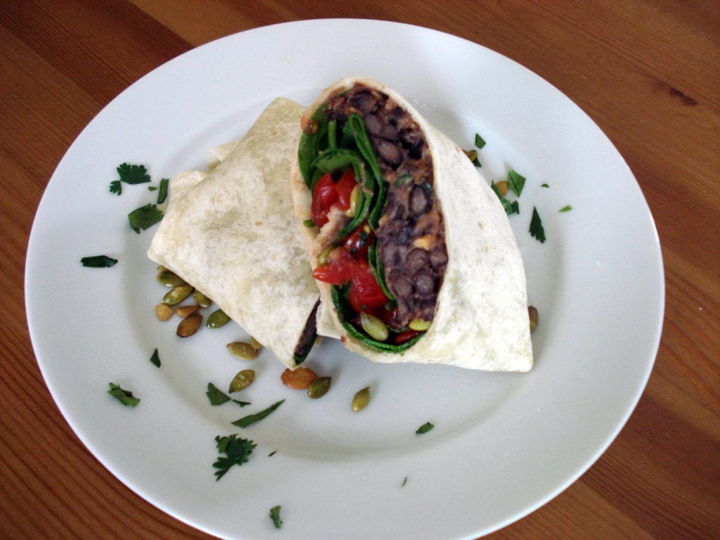 Vegetarian Black Bean Burritos with Chipotle